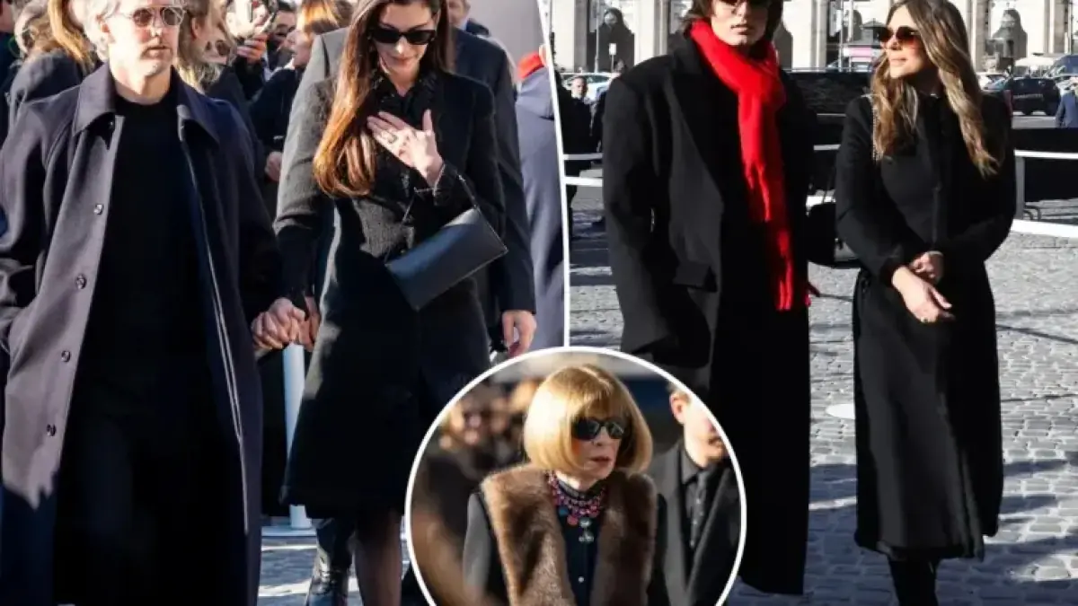 Anne Hathaway and Anna Wintour Honor Valentino at Rome Funeral ...